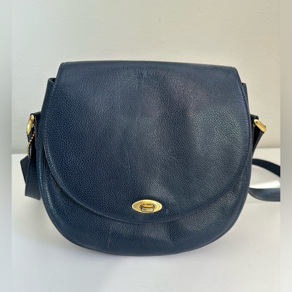 Coach | Bags | Low Start Coach Midnight Blue Leather Crossbody Bag ...